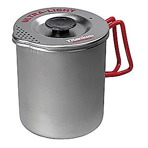 Evernew Titanium Lightweight Pasta Camping Pot with Strainer Lid, 750, Small