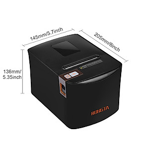 Rongta Thermal Receipt Printer, 80mm High-Speed POS Printer with Auto Cutter, 250mm/s, Ideal for Kitchen & Small Business, Compatible with Windows, Linux, MacOS