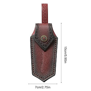PTILSERY Leather Sheath Foldable Knife Pouches Foldable Knife Holsters Foldable Knife Sheath for Camping Outdoor Activity