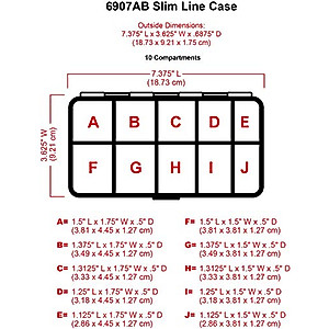 ArtBin 6907AB Slim Line 10 Compartment Small Art & Craft Organizer, [1] Plastic Storage Case, Clear