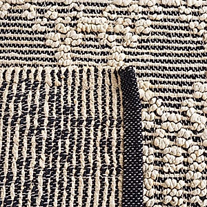 Safavieh Natural Fiber Collection 5' x 8' Blush/Black NF383A Flat Weave Farmhouse Geometric Jute Area Rug