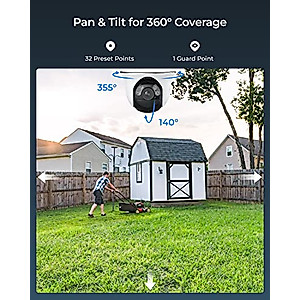 REOLINK First 4K Solar Security Cameras Wireless Outdoor, Argus PT 4K+ 6W Solar Panel, 360° Pan Tilt Solar Battery Outdoor Camera with 8MP Color Night Vision, 2.4/5 GHz Wi-Fi, No Monthly Fee