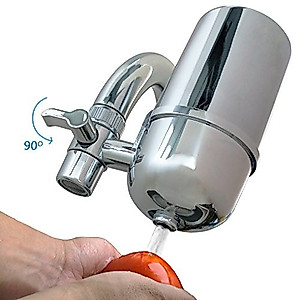 Kabter Faucet Mount Water Filter System Tap Water Filtration Purifier,Chrome