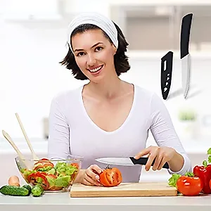 Paring Knife, New Sharp and Durable Fruit Knife with Protective Cover,fruit Knife Small Fo Exquisite Appearance,suitable for Most Types of Vegetables and Fruits,3 Pieces (black)