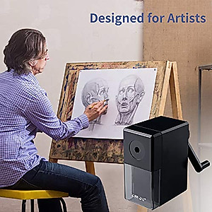 ZMOL Long Point Pencil Sharpener, Manual Pencil Sharpeners for Art,Drawing Pencil Sharpener for Artists，Suitable 6-8mm Sketching/Charcoal/Colored/Graphite/Prismacolor Pencils,5 Adjustable Pencil Nibs