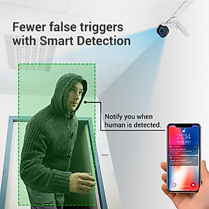 TIGERSECU Add-On Camera for use only 1080P WiFi NVR Security System, Weatherproof, AI Human Detection (Power Supply Sold Separately)
