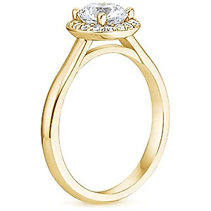 10K Solid Yellow Gold Handmade Engagement Rings 1.5 CT Cushion Cut Moissanite Diamond Solitaire Bridal Wedding Ring for Her Women Minimalist Ring Anniversary Propose Gifts (4.5)