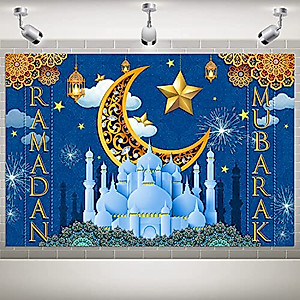 Ramadan Backdrop,7x5Ft Ramadan Mubarak Sign Backdrop for Muslim, Ramadan Mubarak Decorations for Home,Ramadan Decorations for Wall Background