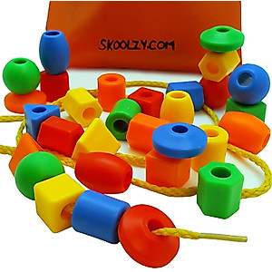 Skoolzy Preschool Lacing Beads for Kids - Linking Math Manipulatives Learning Toys