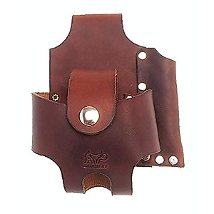 Basket Style Tape Measure Holder with Pencil Pouch (Dark Brown)