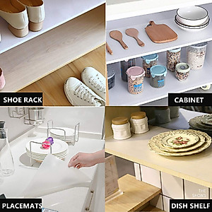 17.7 ×177 Inch Shelf Liners Heavy Cabinet Liner Non-Slip Kitchen Drawer Liner Waterproof Cabinet Mat No Odor Cupboard Liner for Home and Kitchen - White