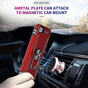 iPod Touch 7 Case, iPod Touch 6th Generation Case for Girls, iPod Touch 5 Case with [2Pack] Screen Protector, LeYi Military Grade Phone Case with Kickstand for Apple iPod Touch 7th/6th/5th Gen，Red