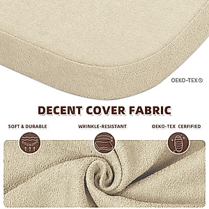 HAVARGO Chair Cushions for Dining Chairs with Supportive Foam [16.5 x 16.2 Inches] Kitchen Chair Pads Indoor Seat Cushions for Dining Chairs, 2" Thick Dining Room Chair Cushions Set of 2 Beige