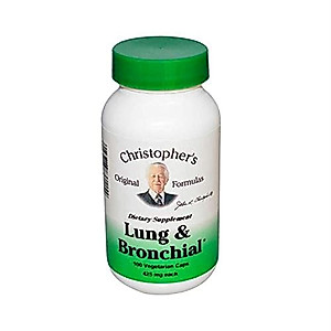 Dr. Christopher's Unisex Lung & Bronchial Formula Vegetarian Capsules 100 Count 400 mg Each