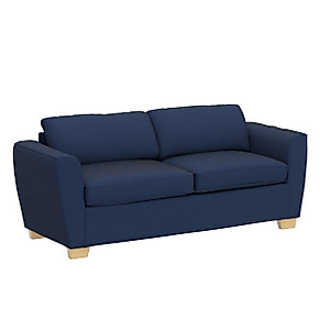 Mjkone 84" W Pull Out Sofa Bed, Sleeper Sofa Bed with Mattress, 2-in-1 Pull Out Couch Bed Suitable for Friends to Stay Temporarily, Loveseat Sleeper for Apartment/Small Spaces (Queen, Blue)