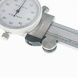6" Dial Caliper 0.001 Stainless Steel Shockproof 4-Way Measurement with Plastic Case