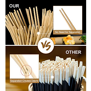 LOROTOCO 100Pairs Bamboo Chopsticks Disposable | Japanese | Sushi | Separated | Non Slip | Pointed Chopsticks-（9.45in）