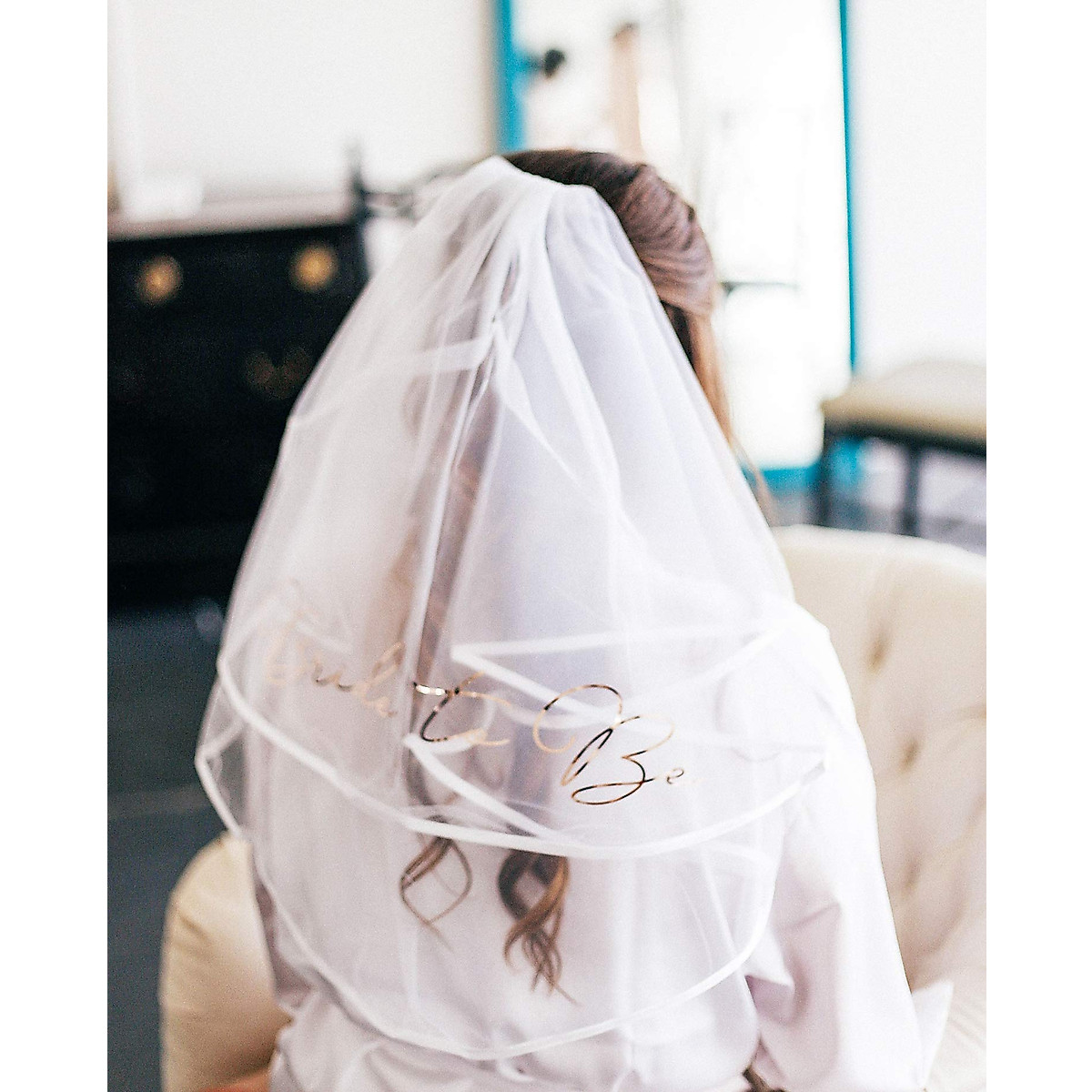 ModParty Bride to Be Veil Women’s Tulle Short Bachelorette Party Wedding Veil With Comb