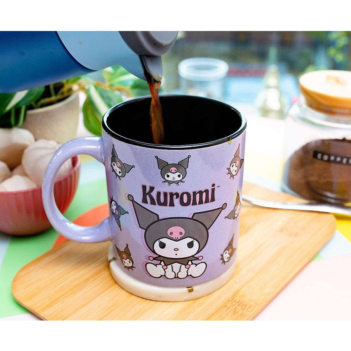 Toynk Sanrio Hello kitty and friends Kuromi Purple Ceramic Mug | Holds 20 Ounces
