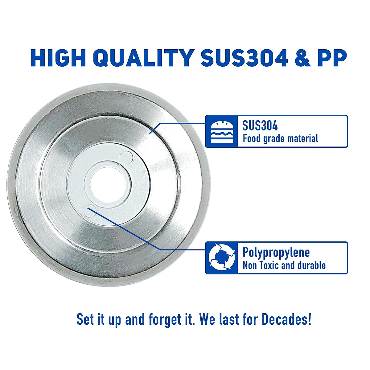 Welvzen 1/2" Thick Spacer for Tub Spout, Flange Trim Ring for Bath Faucet, Eschutcheon Cover Plate for Spigot with Split PVC Blocking Water, Shower Pipe Remodeling Sealer (304SUS-Brushed Nickel)