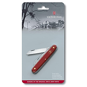 Victorinox 3.9050.B1 Floral Knife Straight Blade Red 55mm Universal Knife for Florists and Gardeners in VX Red 3.7 inches, standard size