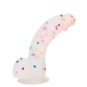 Realistic Clear Dildo for Beginners, 7.6 Inch Silicone Thick Dildo with Strong Suction Cup for Vagina & Anal Play, Adult Sex Toy for Women Masturbation