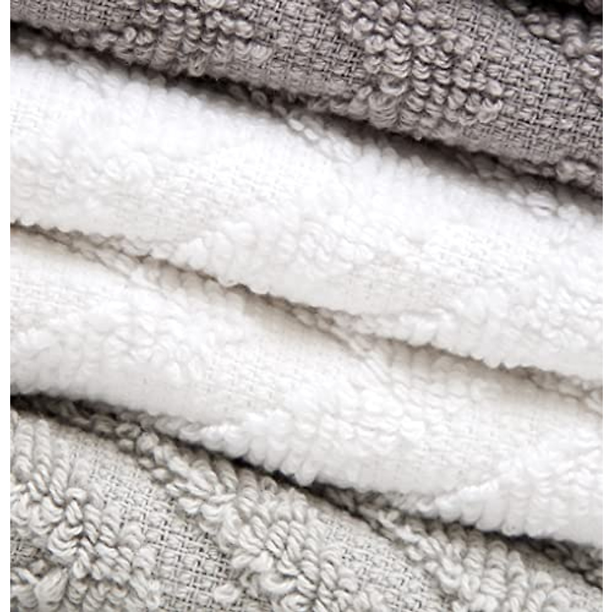 PH Pleasant Home Washcloths, 12 Pack (Gradient Greys, Chevrons)