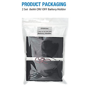 QTEATAK 2 Set 8 x AA Thicken Battery Holder Base Box with ON/Off Switch and Wire and Cover