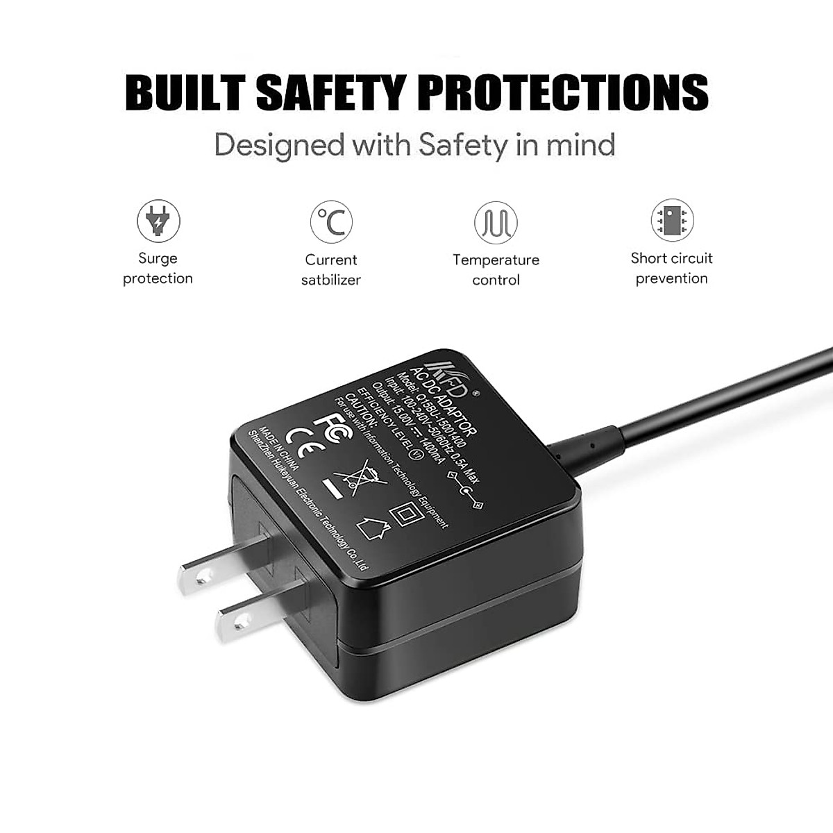 [UL LISTED]KFD 15V AC Adapter for Creative Sound Blaster Roar 1 & 2 / Sound Blaster Pro Portable NFC Bluetooth Wireless Speaker SB-ROAR2 SB-ROAR2-WH SB-ROAR2-BK P/N: 51MF8170AA001 (MODEL: SR20,SR20A)