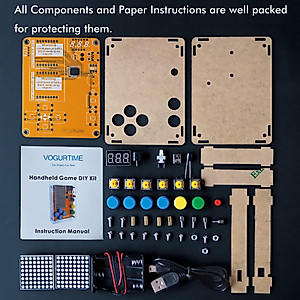 DIY Solder Project Game Kit with 5 Retro Classic Games for Electronic Soldering Practice and Learning, Comfortable Acrylic Case and Handheld Size, Ideal Gift for Family and Friends by VOGURTIME
