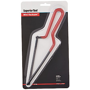 Superior Tool 37700 Mini Hacksaw-Hacksaw with 6 Inch Steel Blade 32 Teeth per Inch,Red