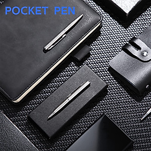 16 Pcs Mini Pens Small Pens Short Pens bulk Mini Metal Ballpoint Pens Small Stainless Steel Point Pen with Copper Fittings for Pockets Notebook Notepads Office School (Silver)