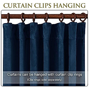 StangH Velvet Curtains 120 inches Long - Blackout Thermal Insulated Hight Ceiling Tall Curtains Backdrops, Privacy Room Divider Drapes for Cottage/Villa/Parlor, Navy Blue, W100 x L120, 1 Panel