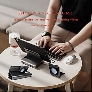 Njjex Galaxy Z Flip 5 5G Case, for Samsung Galaxy Z Flip 5 5G Wallet Case, [9 Card Slots] PU Leather ID Credit Holder Folio Flip [Detachable] Kickstand Magnetic Phone Cover & Lanyard [Black]