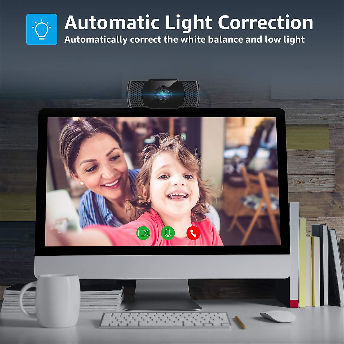 Ehome Webcam with Microphone, 1080P USB 2.0 Noise-Cancelling Web Camera Plug and Play Rotatable Laptop Web Cam for Desktop PC Video Calling Online Class Conferencing Streaming Recording Gaming