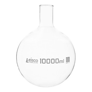 EISCO Florence Boiling Flask, 10,000ml - Borosilicate Glass - Round Bottom, Narrow Neck