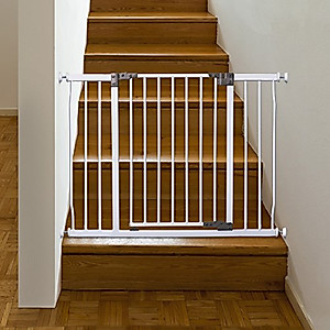 Dreambaby Liberty Extra-Wide Baby Safety Gate- with Smart Stay Open Feature - Fits Openings 39-42.5 inches Wide - White - Model L867