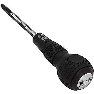 VESSEL Interchangeable Ball Grip Screwdriver Set with 1/4” Hex. Bit | Includes 3 Bits: +1, 3/+2, -6/PZ2, PZ3