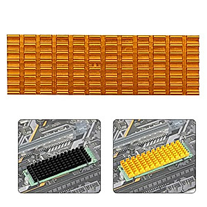 SSD Cooler, PCIE M. 2 SSD 2280 Easy to Install Aluminum Alloy SSD Heat Sink Convenient Effective for Desktop(Gold)