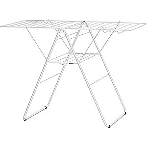 Brabantia HangOn Laundry Drying Rack (20m / Fresh White) Compact, Foldaway, Adjustable Indoor Stainless Steel Clothes Horse