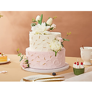 Kootek Cake Boards Drum 14 Inch Round, 1/2" Thick Cake Drums, Cake Decorating Supplies White 6-Pack Sturdy Cake Corrugated Cardboard for Multi-Layer Cakes