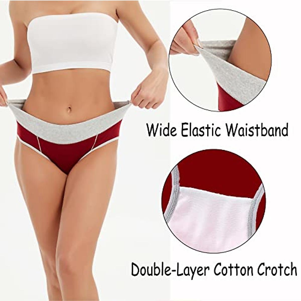 Apluschoice Cotton Underwear for Women Breathable Briefs Stretch Panties Pack of 5(Small) Multi-color