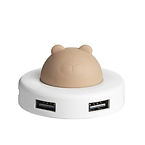 Lysee Plug & Connectors - Cute Animal Shape USB Hub Splitter Multi-Functional 4 Ports Computer Notebook USB Data Cable Extender Splitter with Night Light - (Color: Blue)