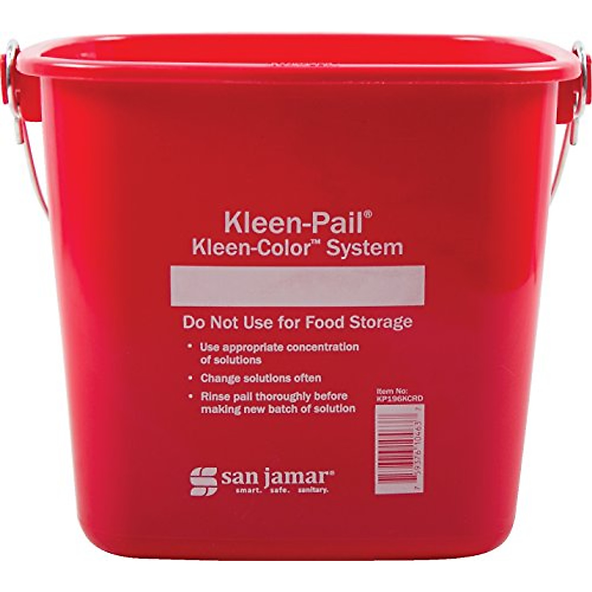 San Jamar KP196KCRD Kleen-Pail Commercial Cleaning Bucket, 6 Quart, Red