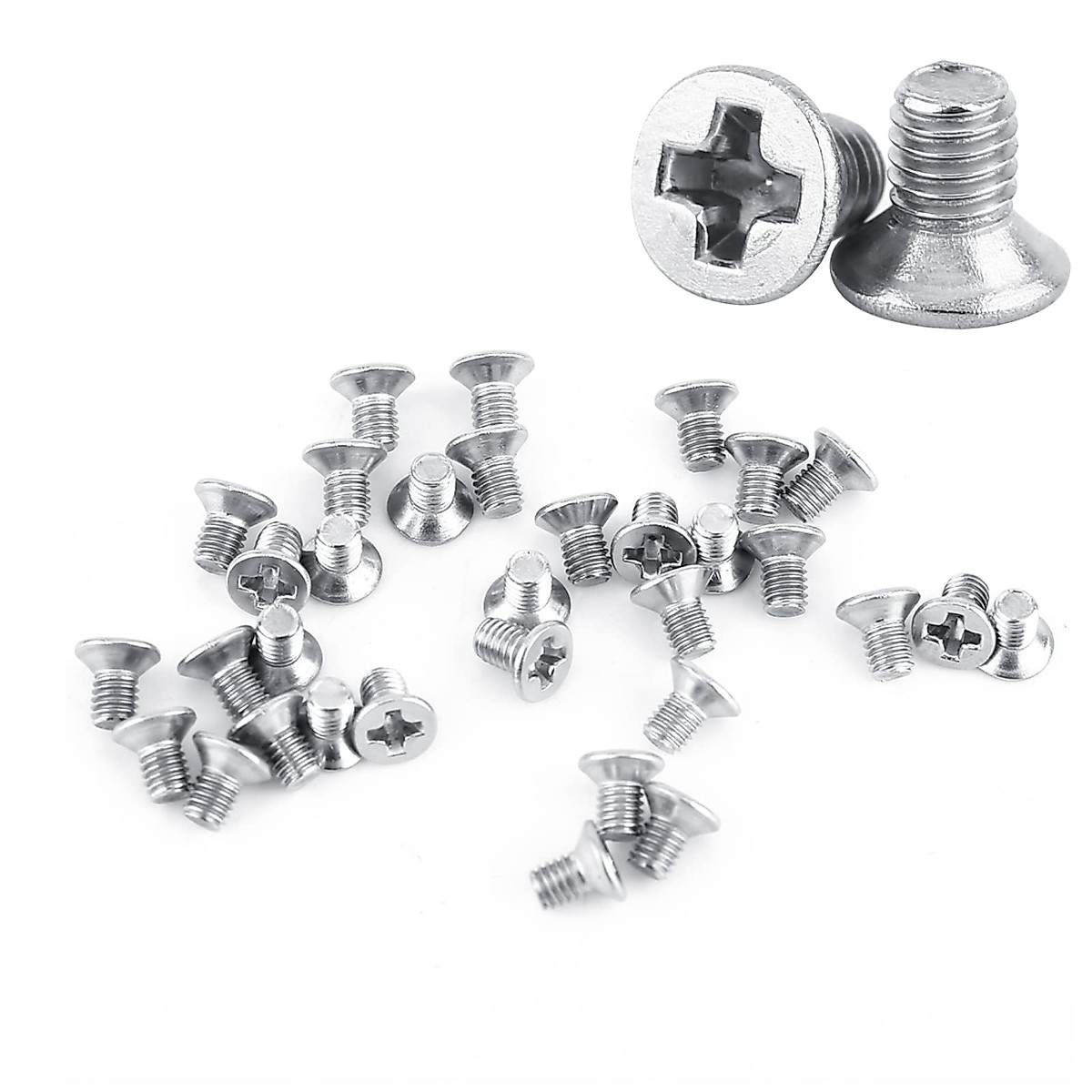 100pcs M3 Flat Head Countersunk Screw Kit, Flat Head Screw M3*4mm Stainless Steel Machine Countersunk Screws Bolt Fastener Used in Home and Office Appliance (4mm)