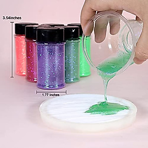 Renfio Iridescent Ultra Fine Glitter Powder Resin Supplies Glitters 1.75 Oz (50g) PET Flake Crafts Sequins 1/128" 0.008" 0.2mm Epoxy Chips Flakes for Tumblers Slime Painting - Yellow