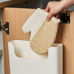 YOHOM No Drilling File Holder Wall Mails Magazines Organizer Adhesive Door Mount, Single Pocket, Off-white