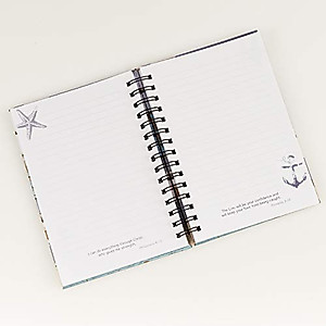 Christian Art Gifts Journal w/Scripture Be Still and Know Psalm 46:10 Bible Verse Coastal Beach 192 Ruled Pages, Large Hardcover Notebook, Wire Bound