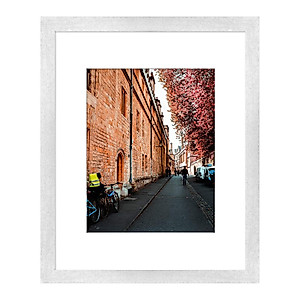 Golden State Art, 16x20 Wooden Picture Frame - Mat for 11x14 Photos - Real Glass - Horizontal and Vertical Wall Display, Great for Engagement, Wedding, Silver, 1 Pack