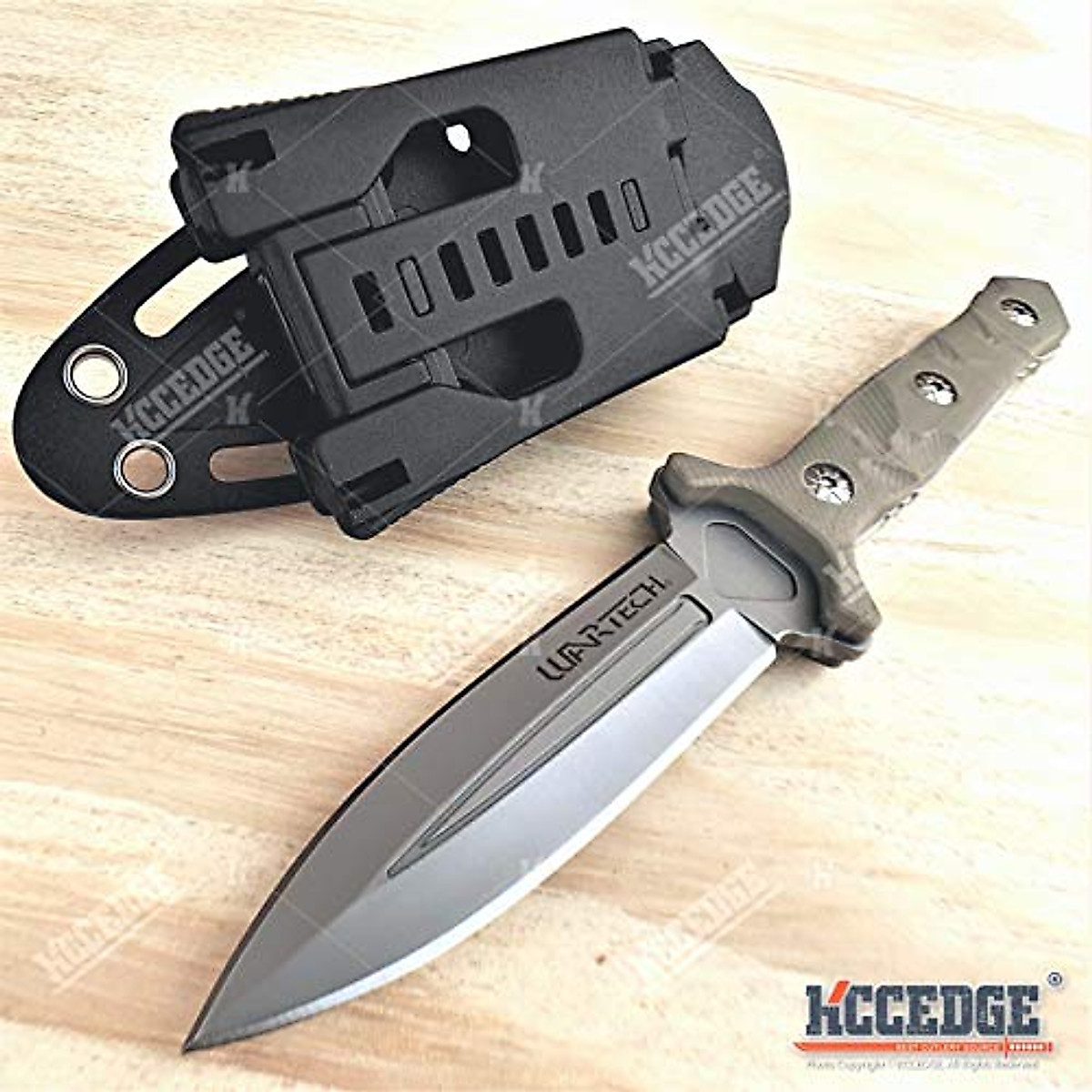 Hunting Knife Tactical Knife Survival Knife 8" Fixed Blade Knife w/ Molle Compatible Pressure Retention Sheath Camping Accessories Survival Kit Survival Gear Tactical Gear 79965 (Desert Tan)